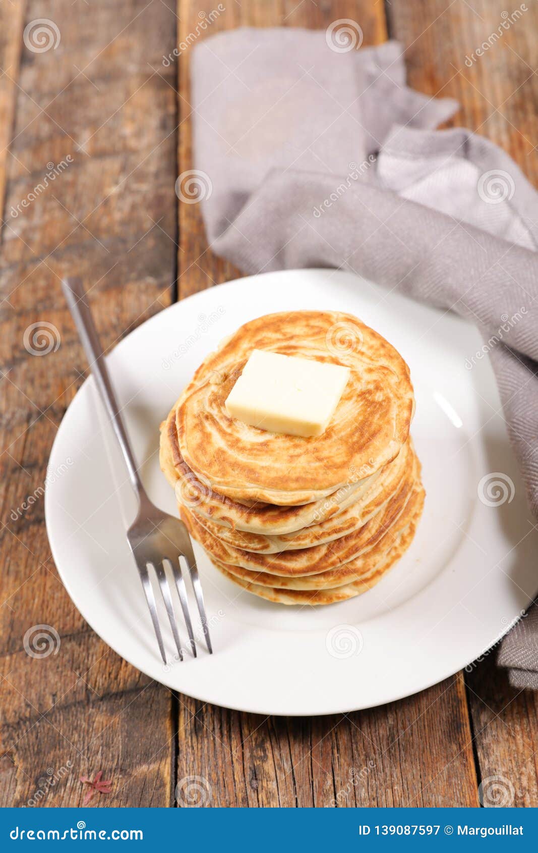 Pancake and butter stock image. Image of butter, dessert - 139087597