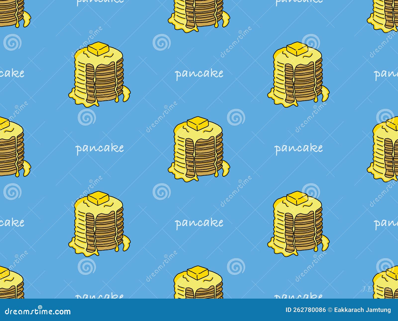 Pancake Seamless Pattern Vector Illustration | CartoonDealer.com #109549909