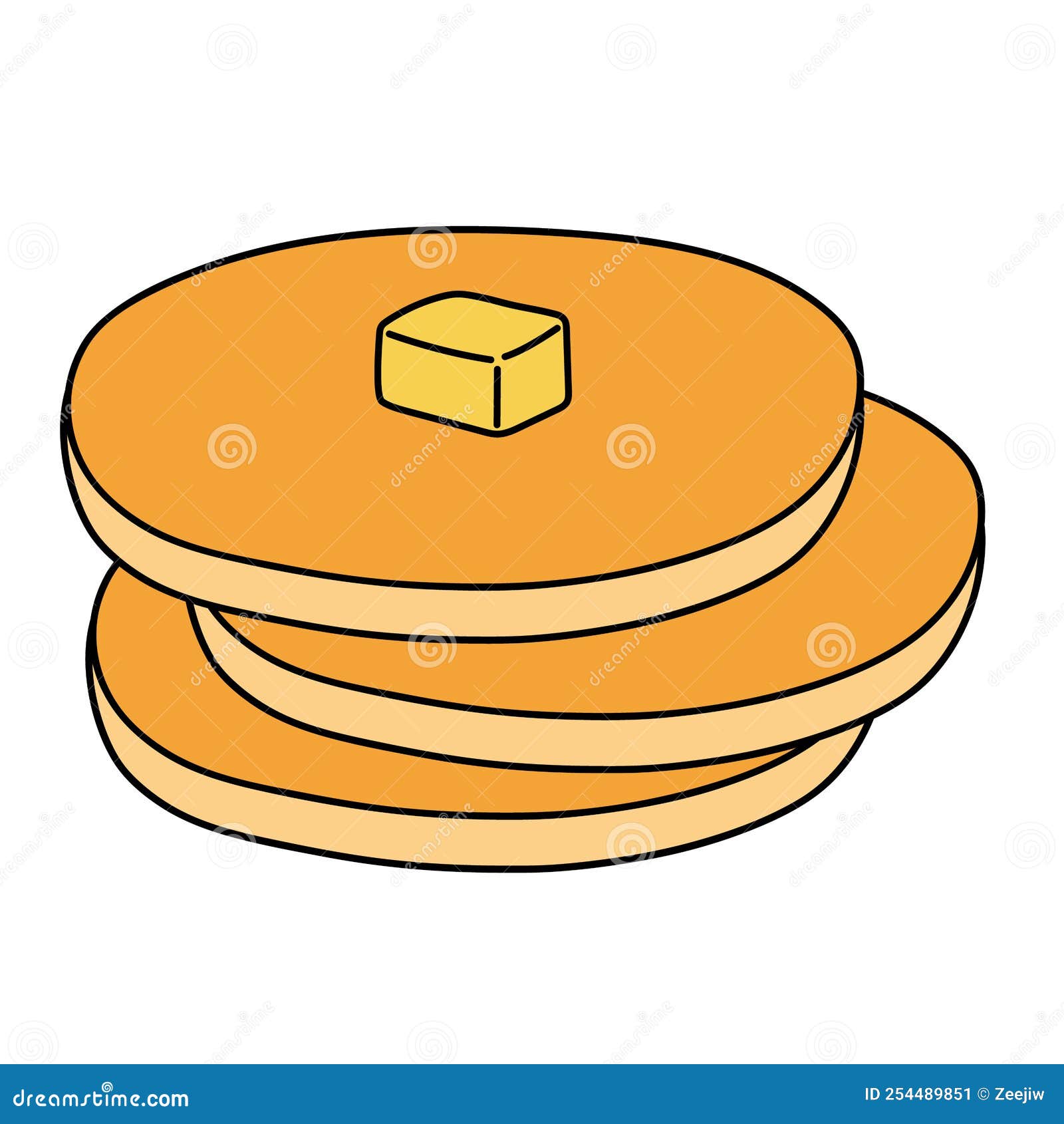 Pancake Cartoon Icon. Breakfast Food Stock Vector - Illustration of ...