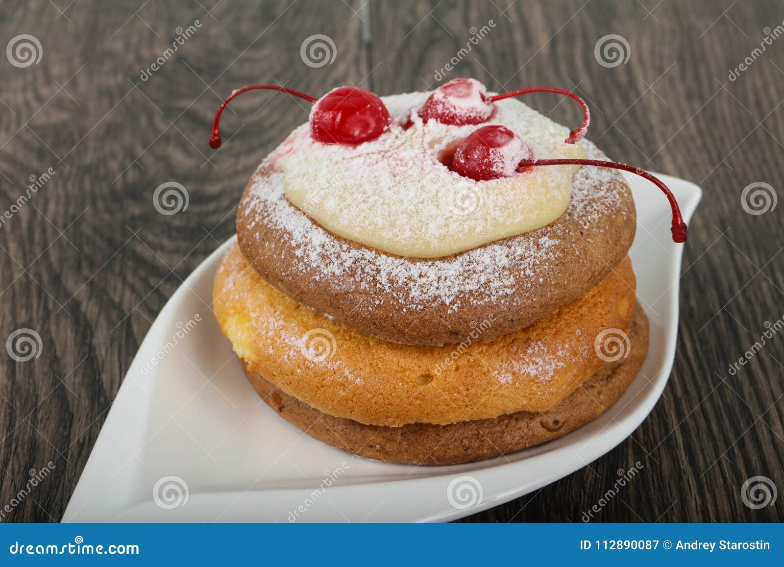 Pancake with cherry stock image. Image of sauce, maple - 112890087