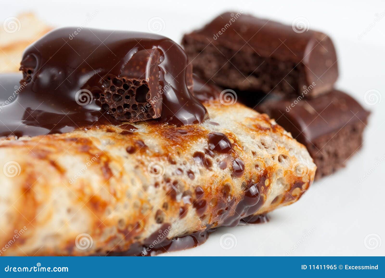 Pancake with Chocolate Syrup Stock Image - Image of bake, food: 11411965