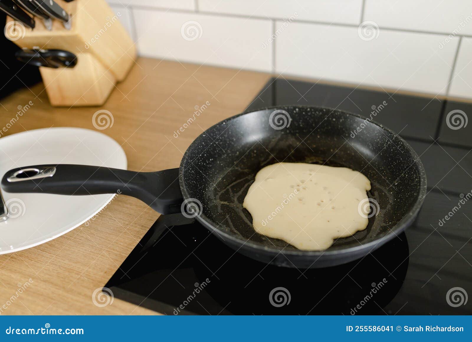 Pancake cooking stock image. Image of recipe, making - 255586041