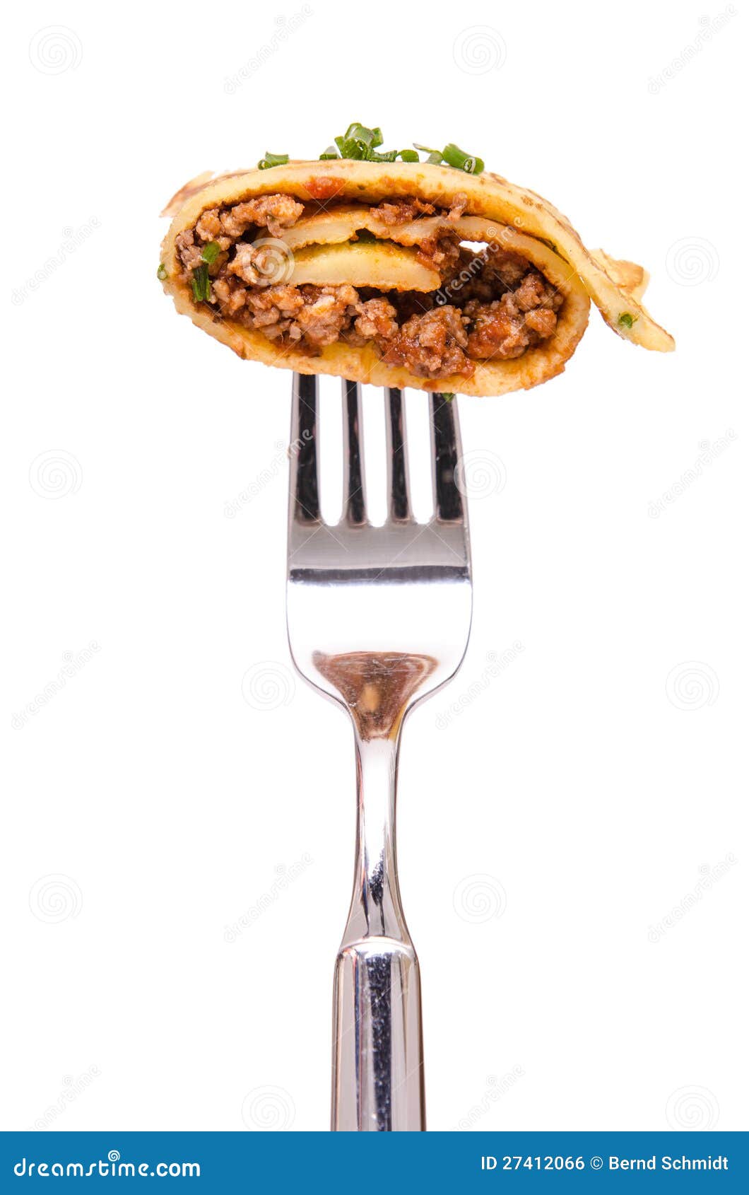 Pancake on a fork stock photo. Image of flapjack, stuffed - 27412066