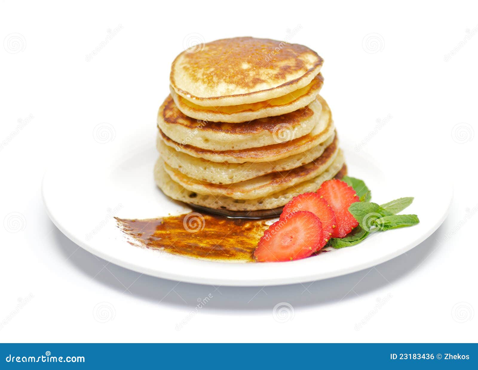 Pancake Fritters with Strawberry Stock Photo - Image of melted, pancake ...