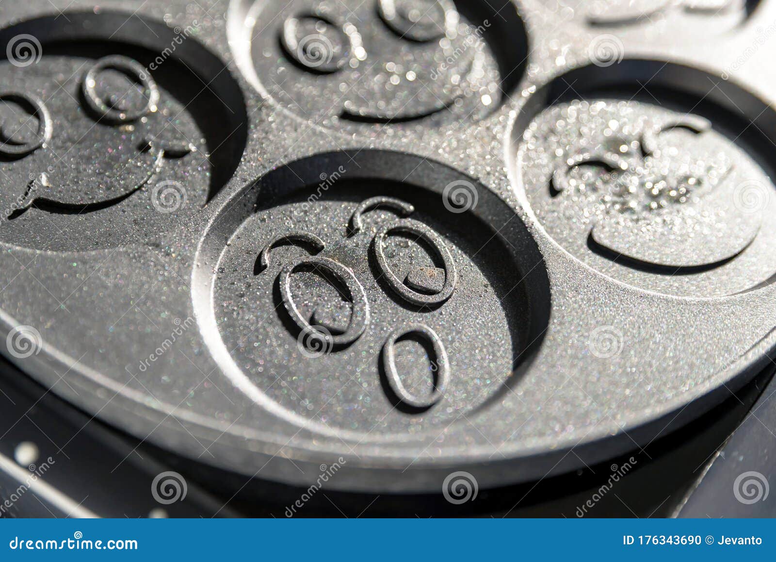 Pancake Frying Pan with Smile Face Pancake Cooking on Cooker in Kitchen ...