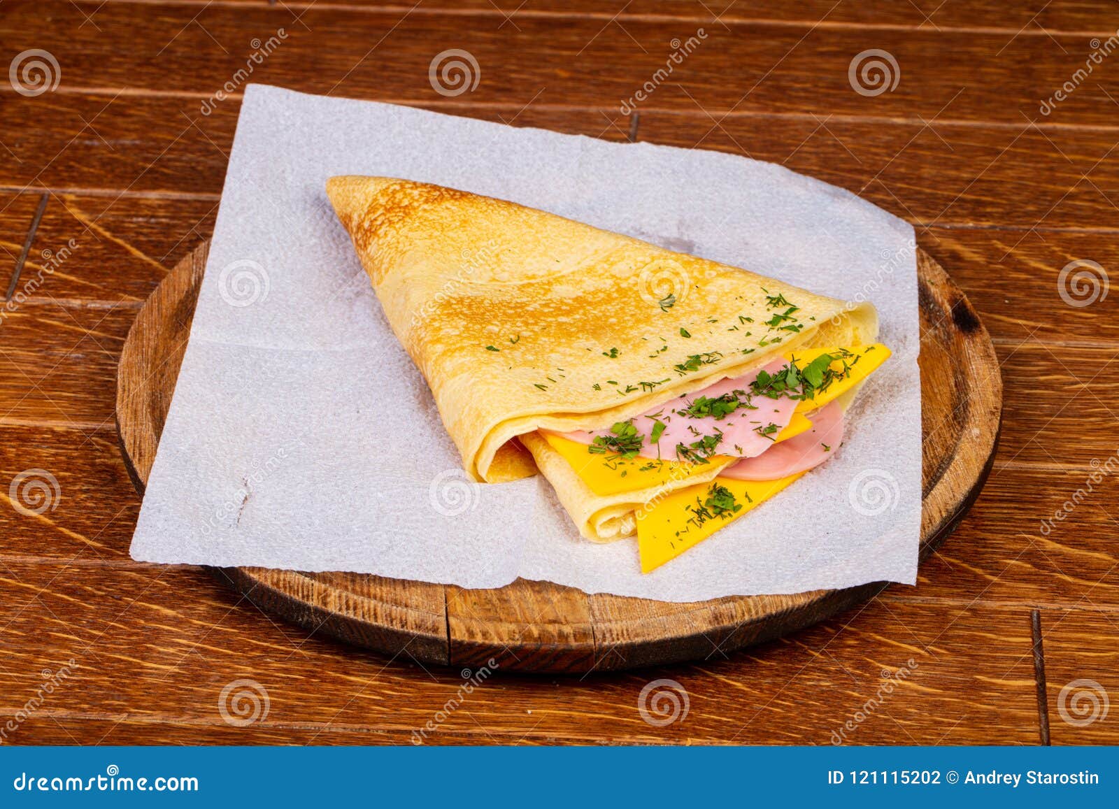 Pancake with ham stock photo. Image of spring, baked - 121115202