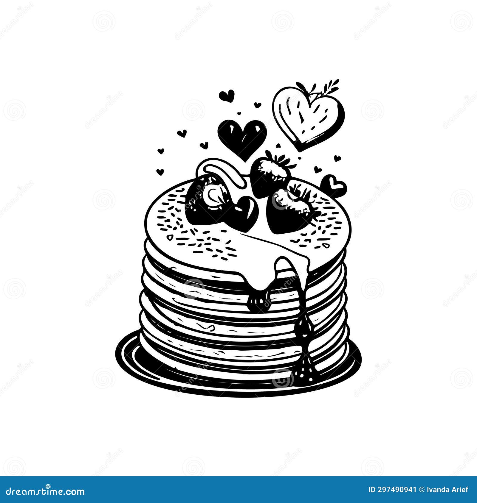 Pancake Icon Hand Draw Black Colour National Pancake Logo Symbol ...