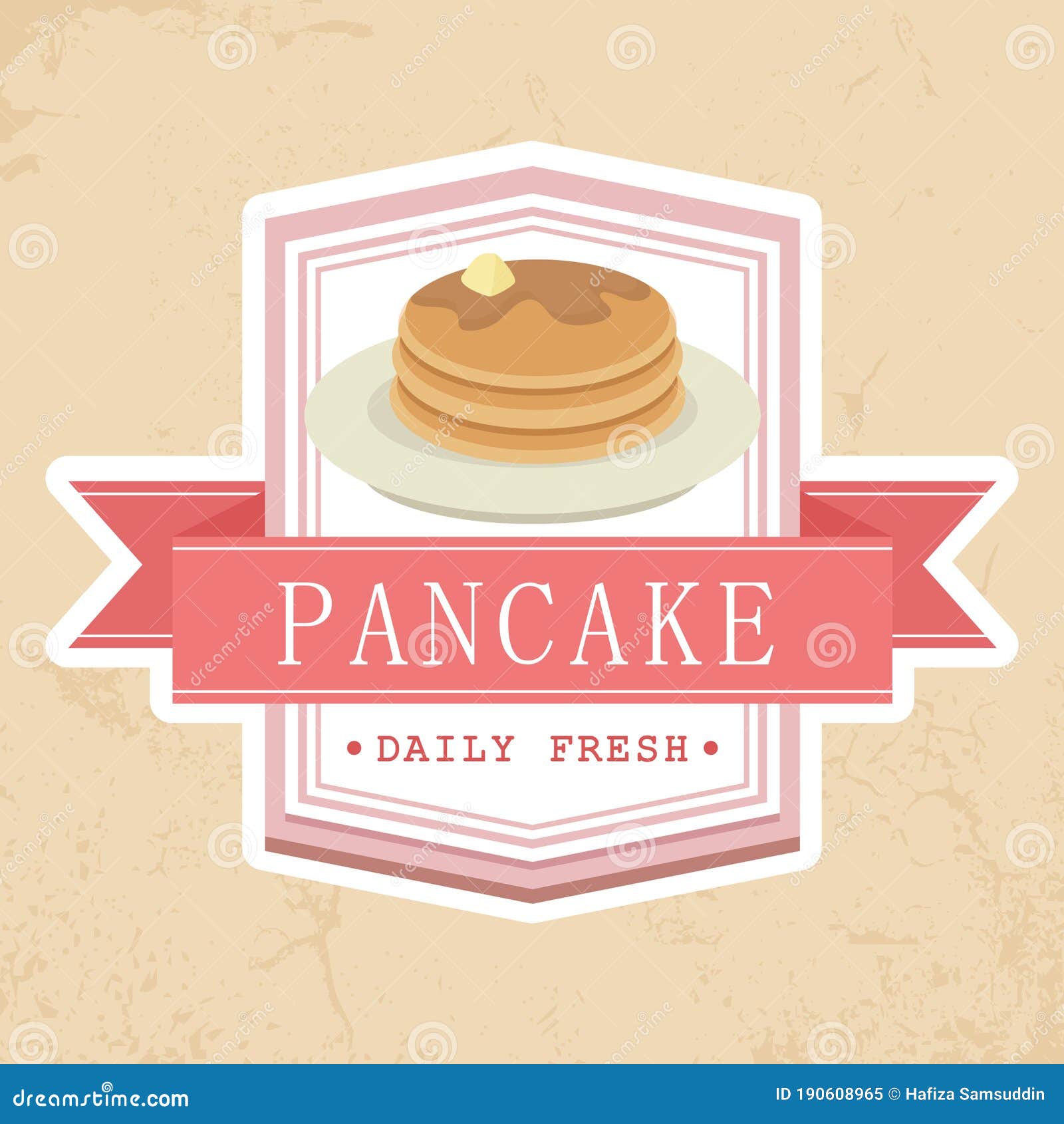 Pancake Label. Vector Illustration Decorative Design Stock Vector ...