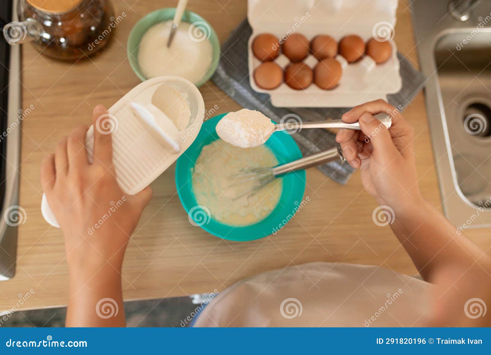 Pancake-making Process in the Kitchen Stock Photo - Image of food ...
