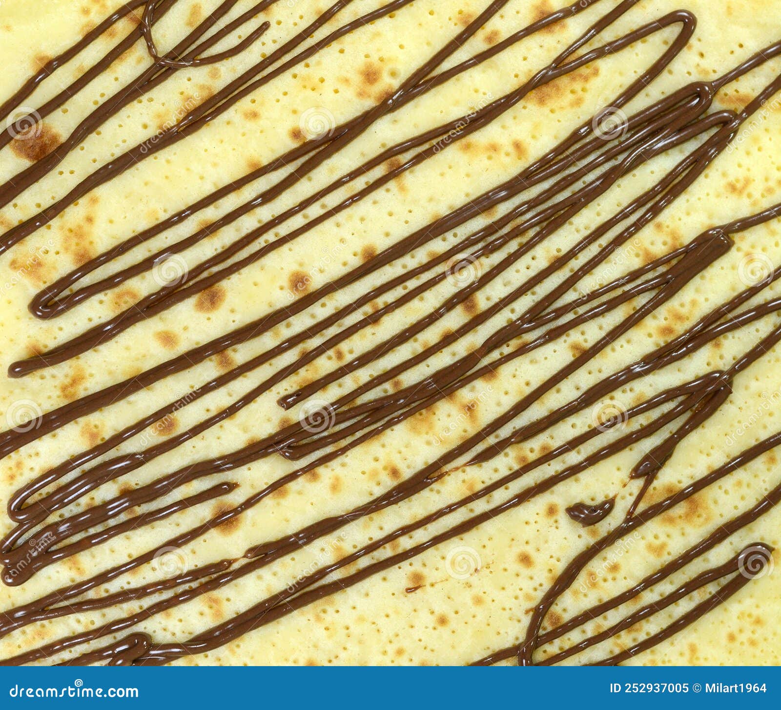 Pancake with Melted Chocolate Texture Background. Stock Image - Image ...