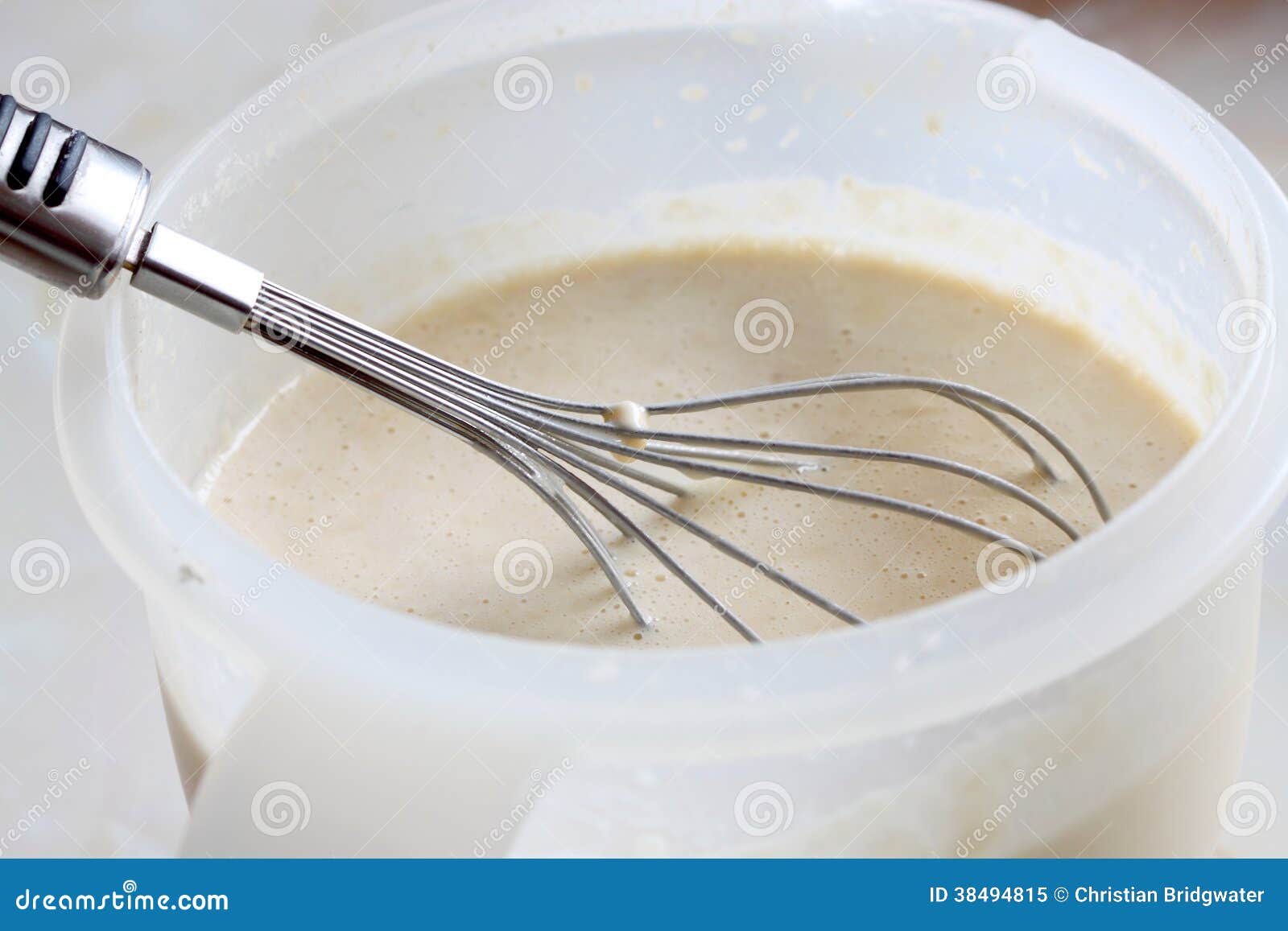 Pancake mix and whisk B stock image. Image of plastic - 38494815