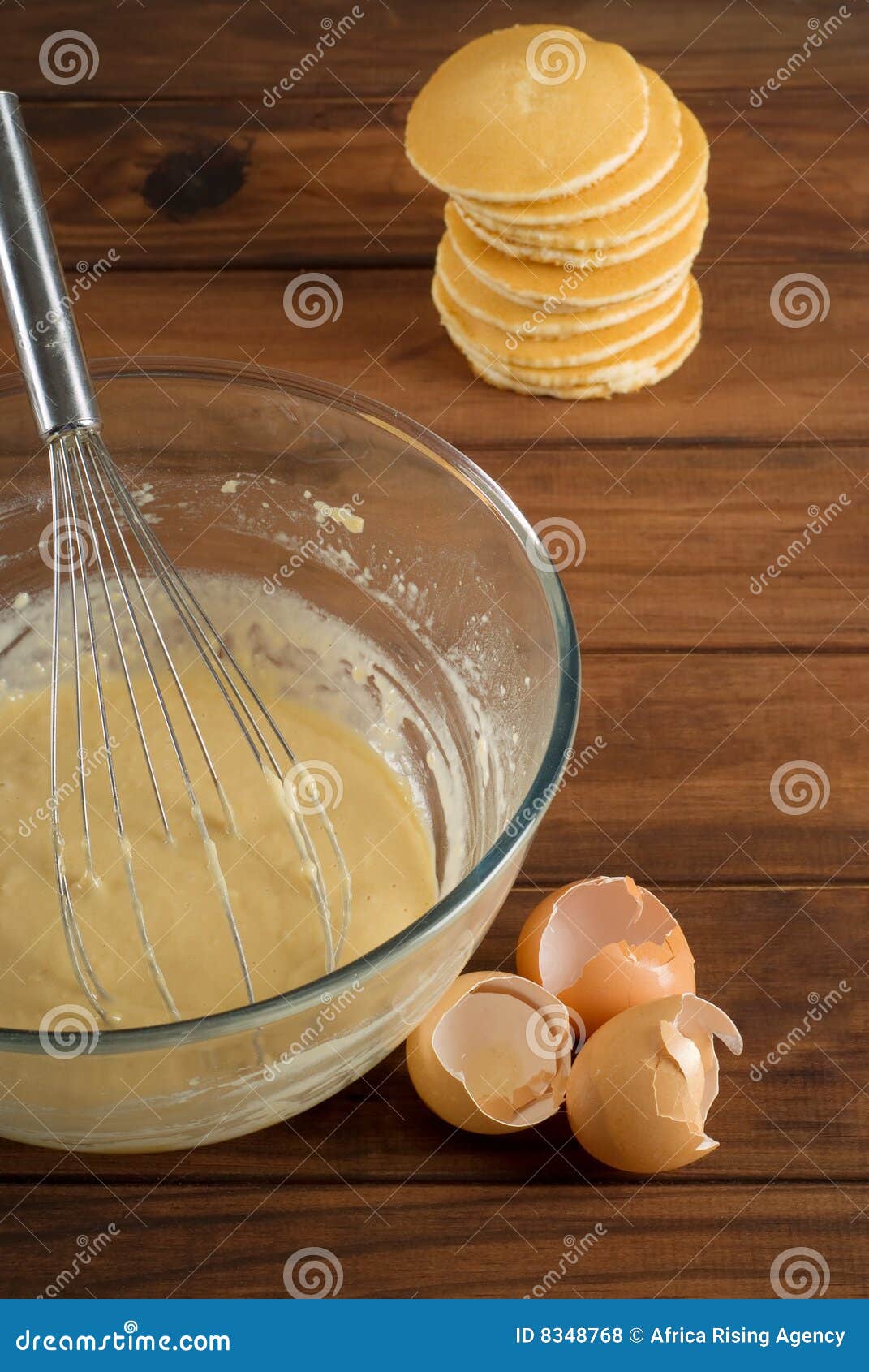 Pancake mixture and cakes stock photo. Image of homemade - 8348768