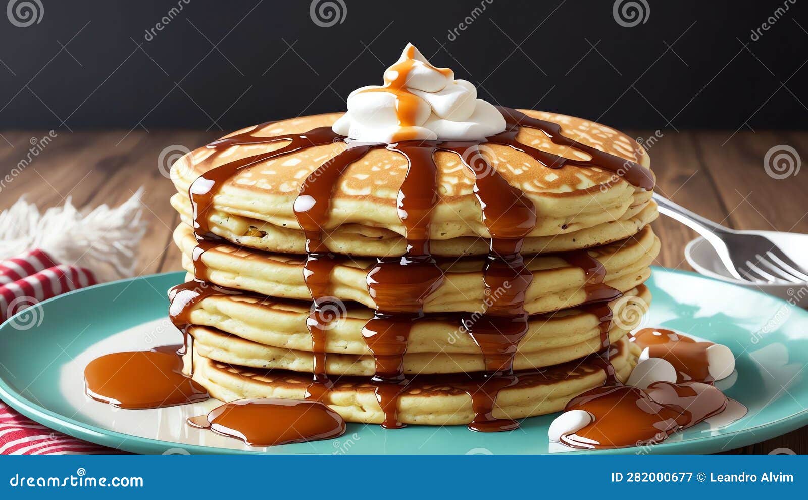 Pancake Paradise Dive into the Marshmallow Pancake Delight.AI Generated ...