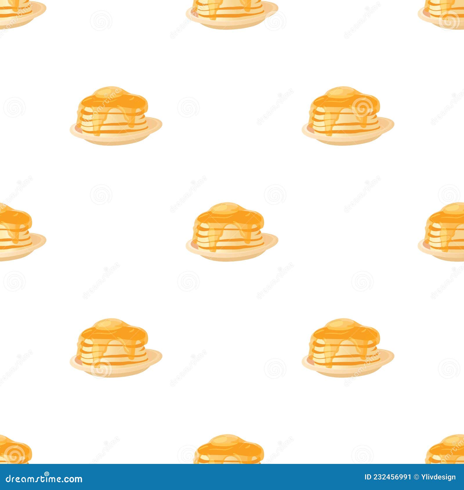 Pancake Pattern Seamless. Vector Illustration Isolated On White ...