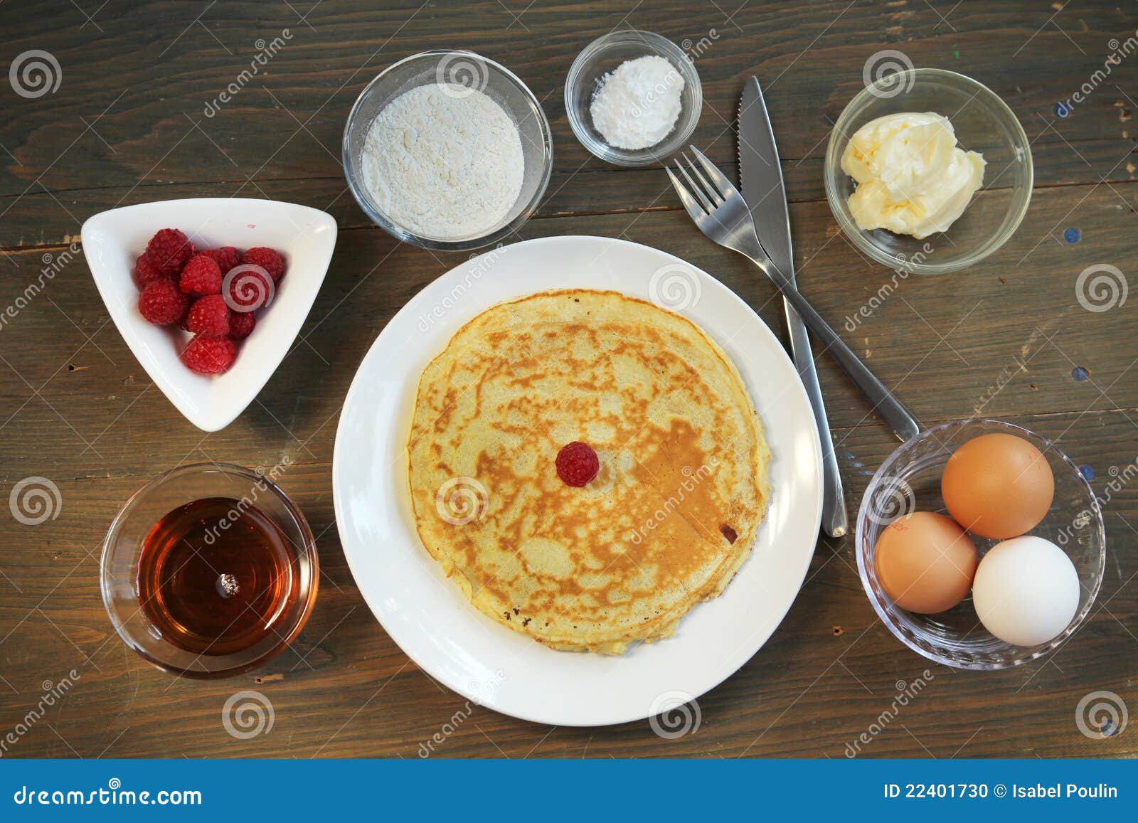 Pancake preparation stock photo. Image of breakfast, fork - 22401730
