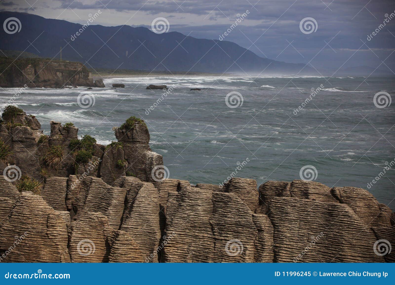 Pancake rock NZ stock image. Image of punakaiki, ocean - 11996245