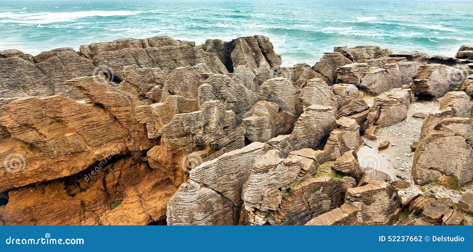 Pancake rocks stock photo. Image of landmark, nature - 52237662