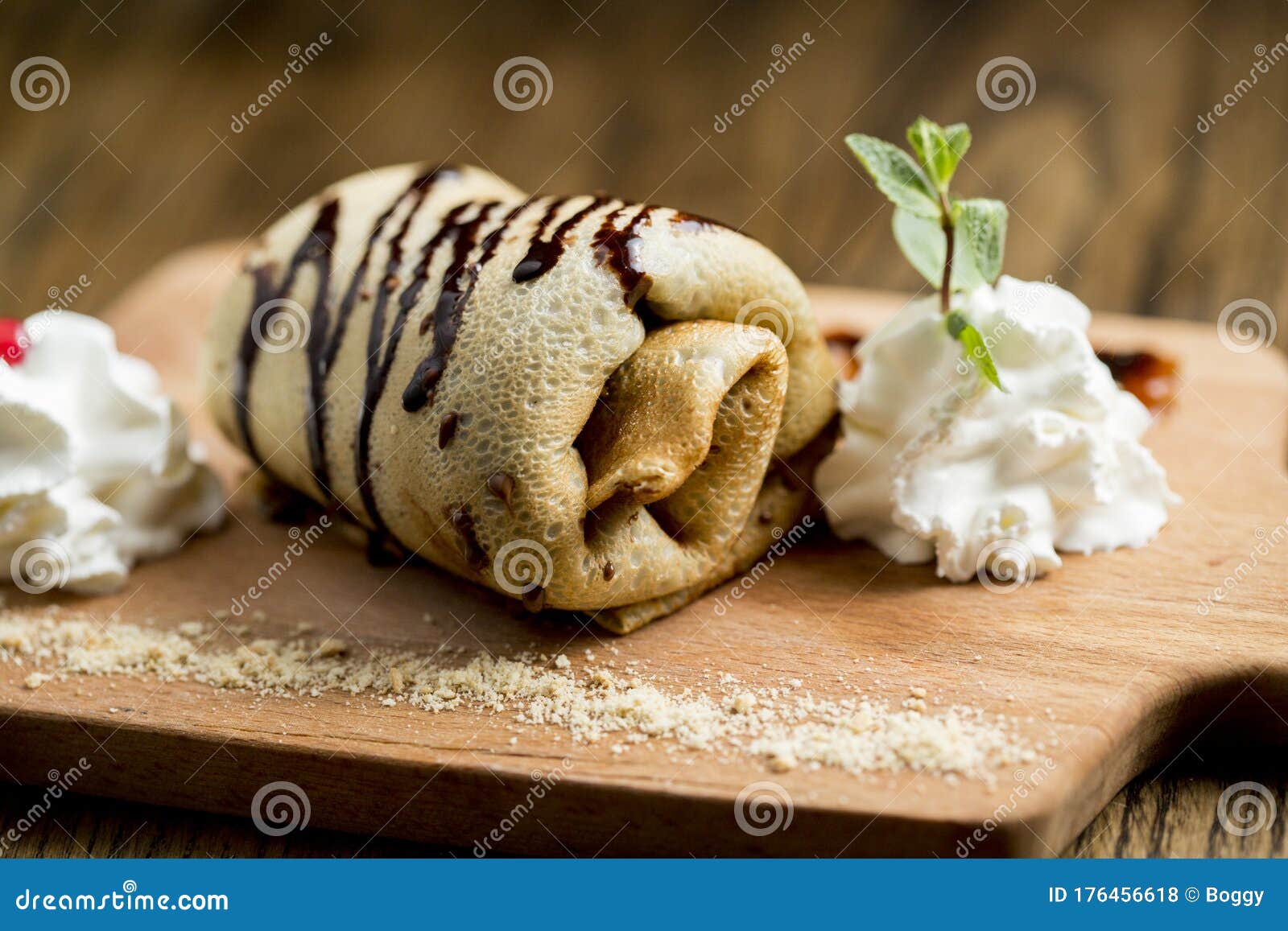 Pancake roll stock photo. Image of meal, gourmet, cooking - 176456618