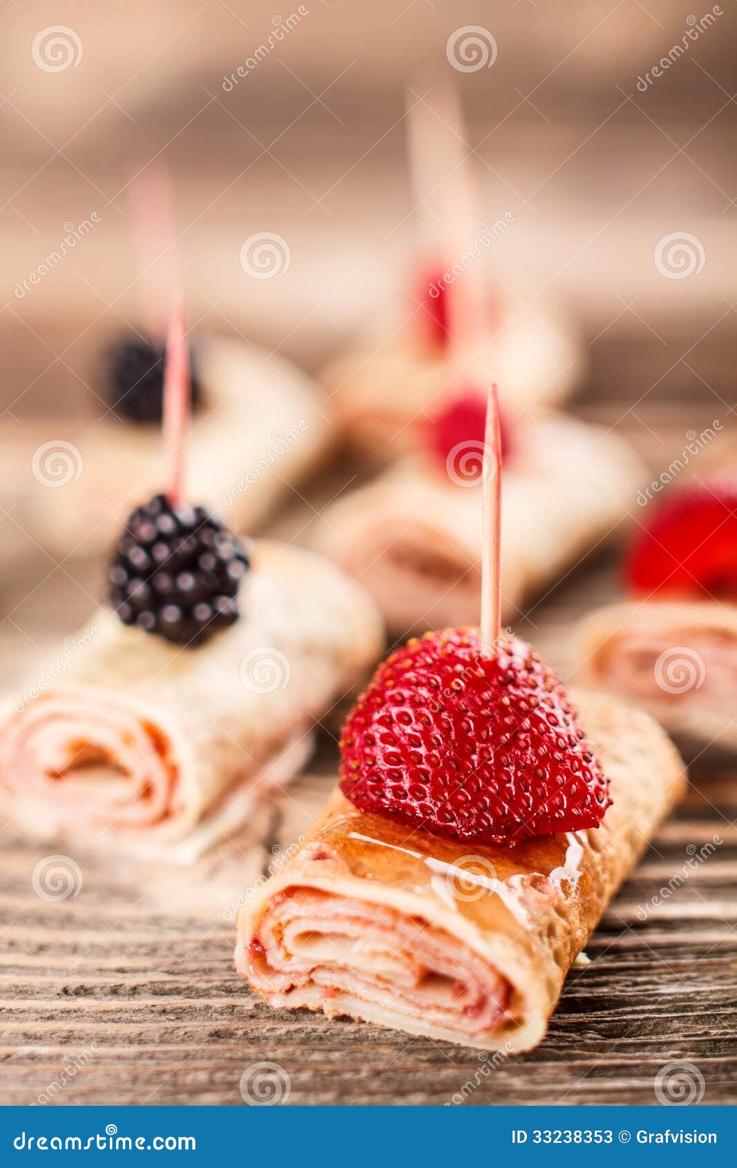 Pancake rolls stock image. Image of sweet, strawberry - 33238353
