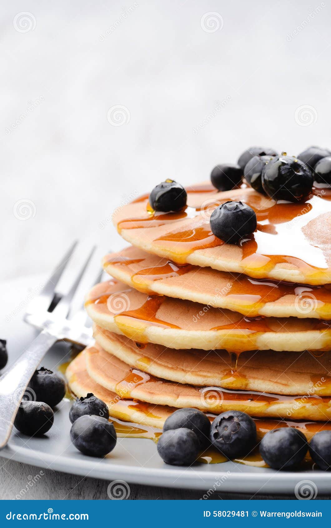 Pancake stack with syrup stock image. Image of meal, american - 58029481