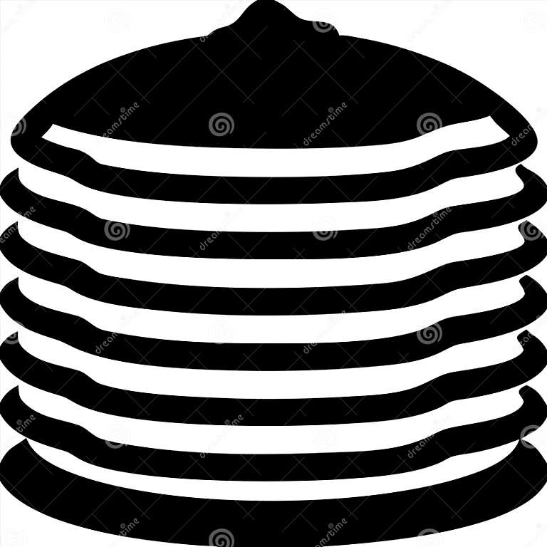 Pancake Stack Vector Illustration Breakfast Food Layered Design Stock ...