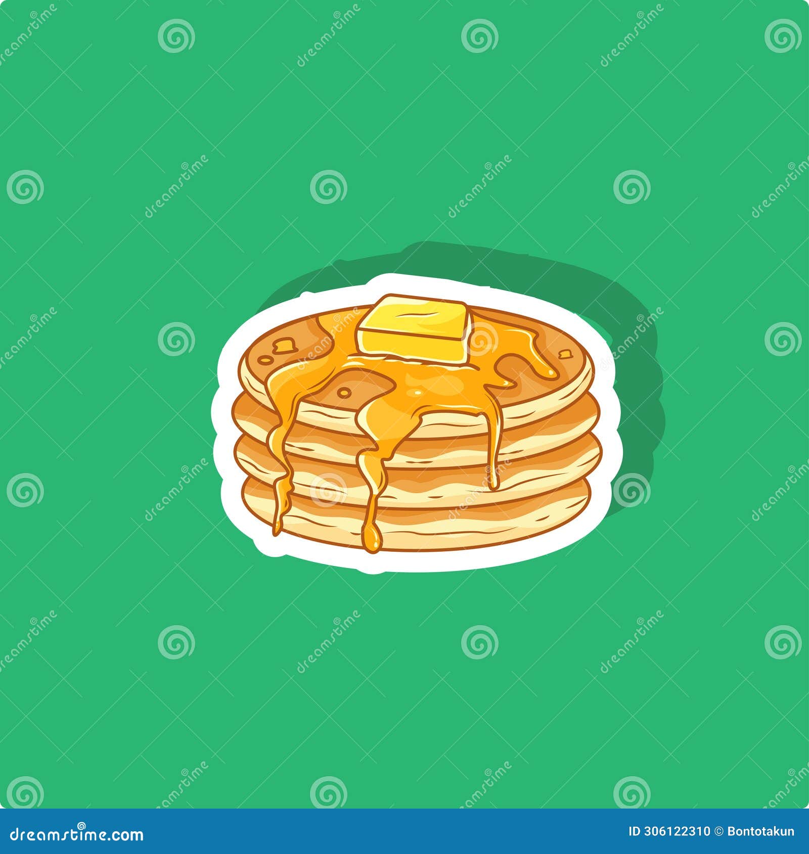 Pancake sticker stock vector. Illustration of cheese - 306122310