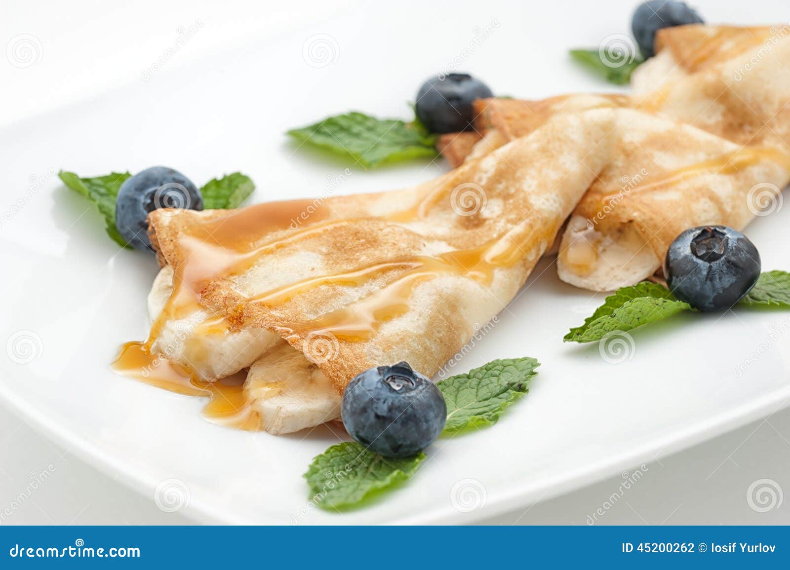 Pancake with Strawberry Jam Stock Photo - Image of crepe, cream: 45200262