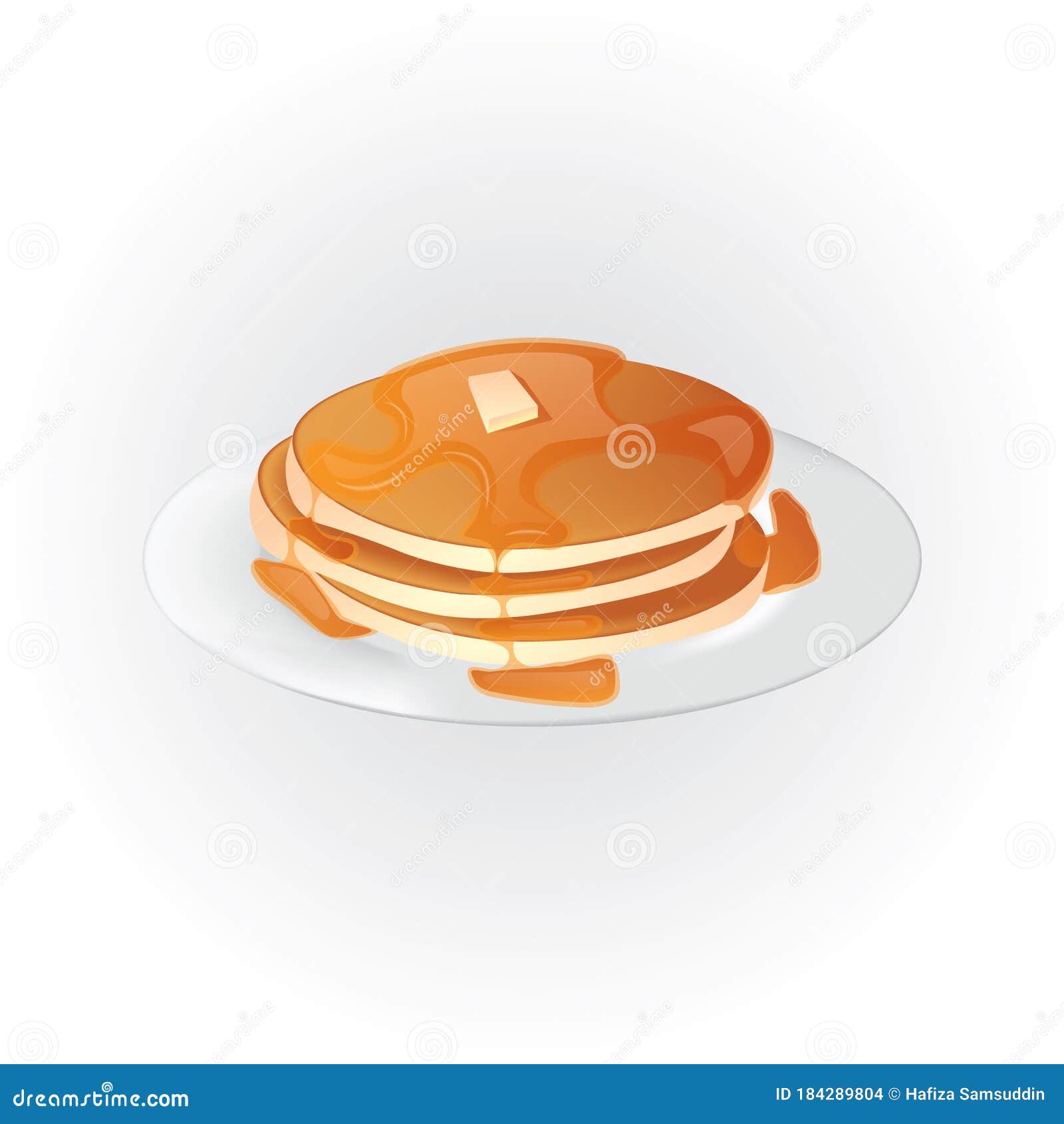Pancake with Syrup. Vector Illustration Decorative Background Design ...