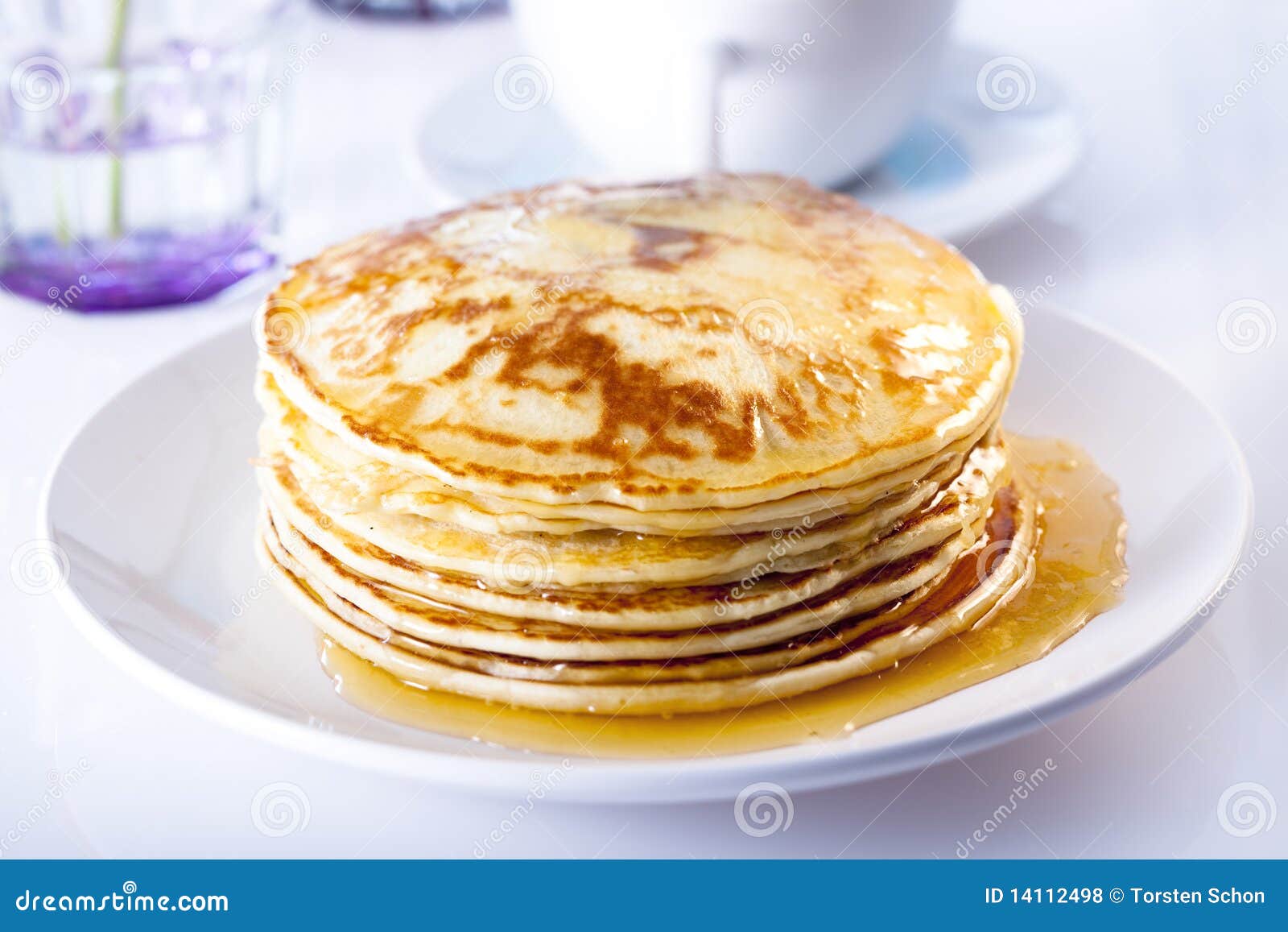 Pancakes stock photo. Image of dessert, plate, syrup - 14112498
