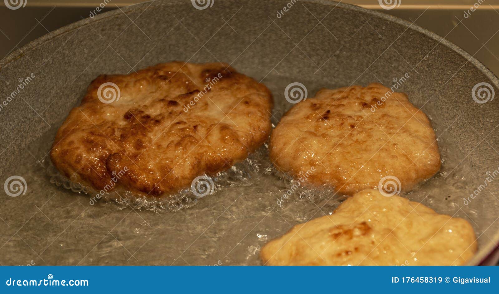Pancakes being cooked stock image. Image of lunch, flaked - 176458319
