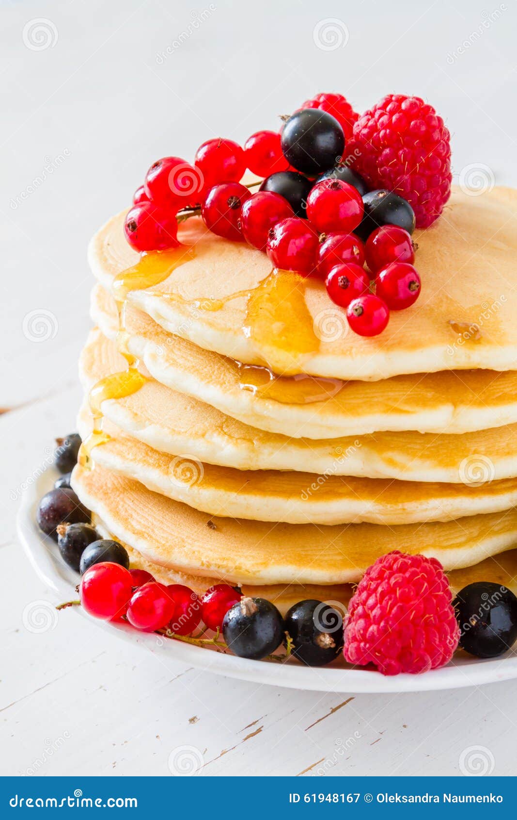 Pancakes with berries stock image. Image of food, background - 61948167