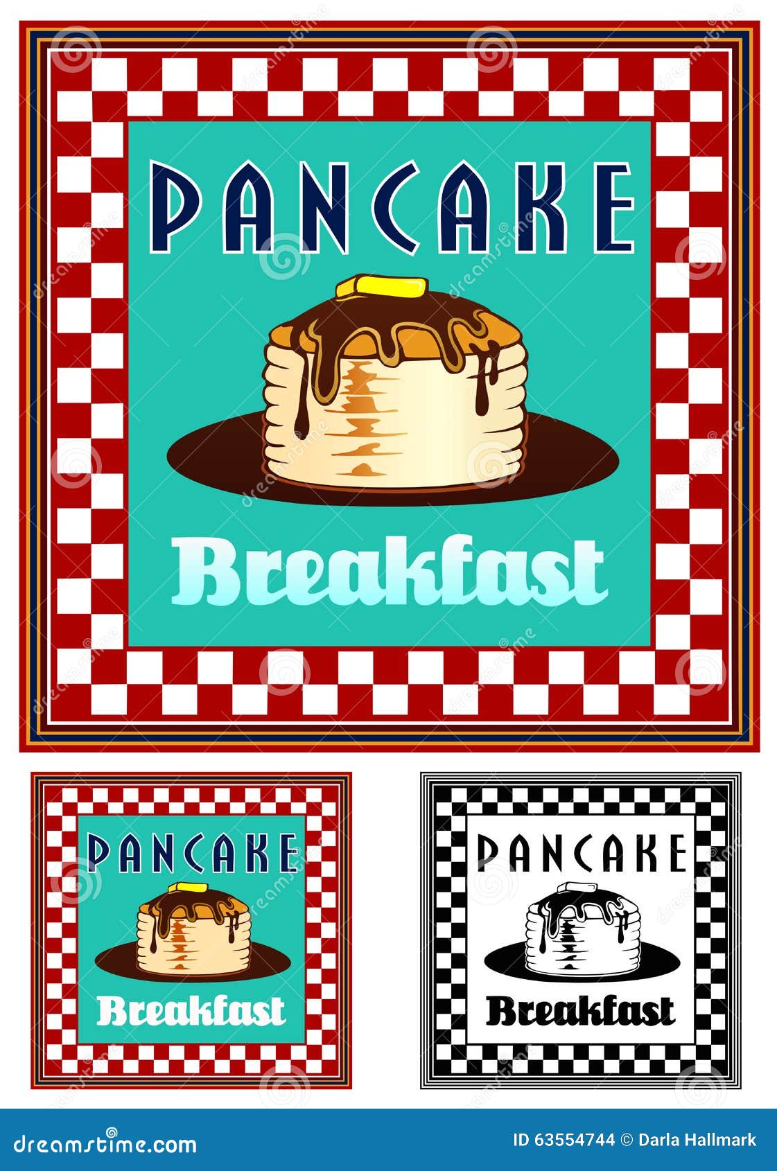 Pancakes for Breakfast stock vector. Illustration of food - 63554744