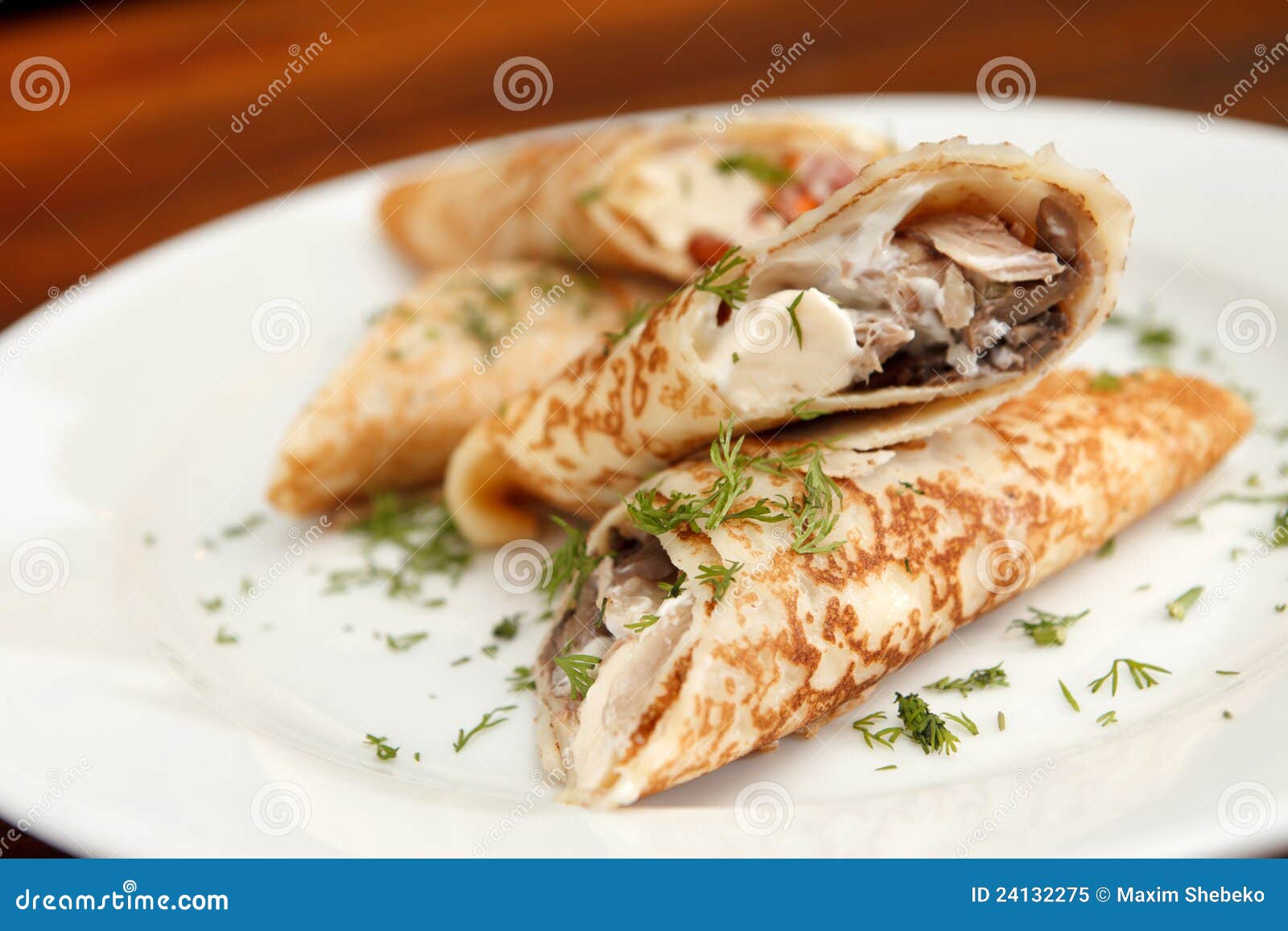 Pancakes with chicken stock image. Image of dinnerware - 24132275