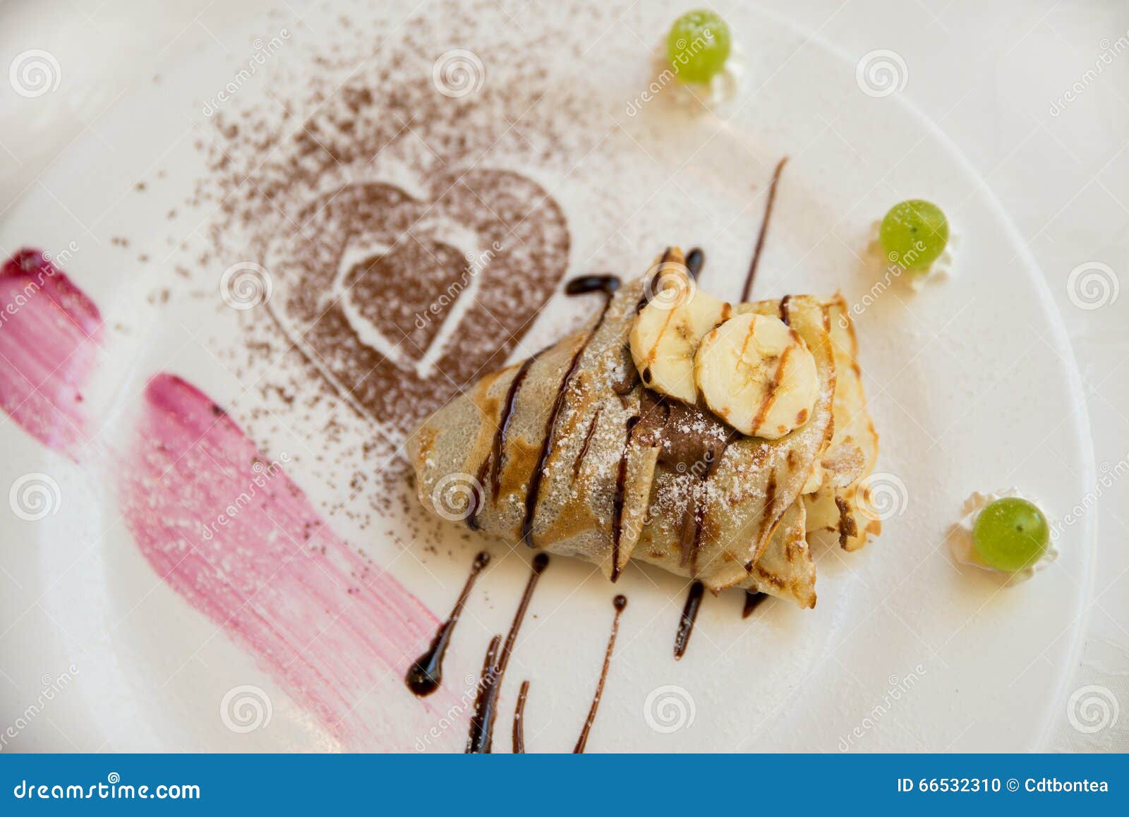 Pancakes with Chocolate and Banana Stock Photo - Image of sweet, white ...