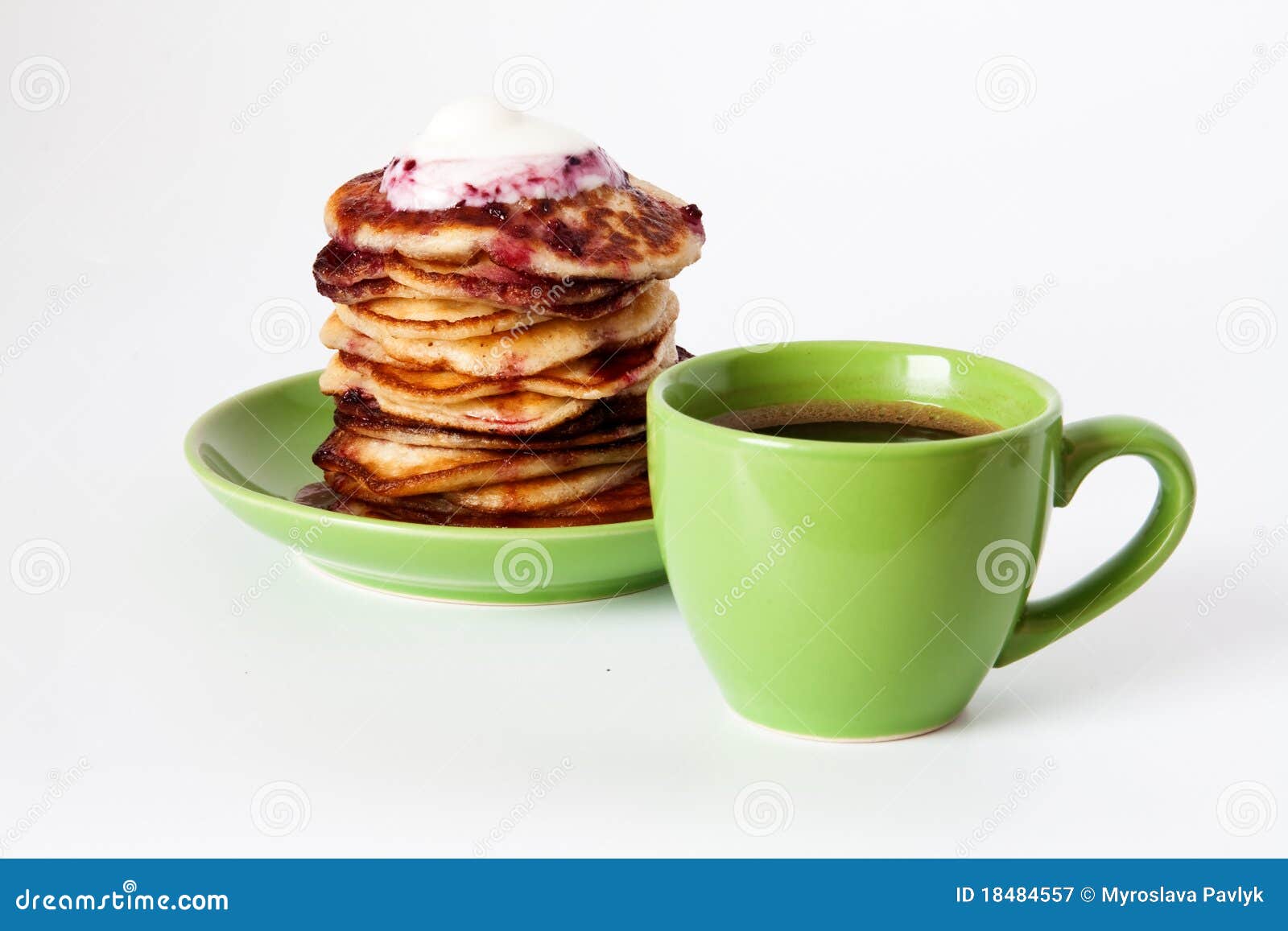 Pancakes and Coffee for Breakfast Stock Image - Image of tasty, snack ...