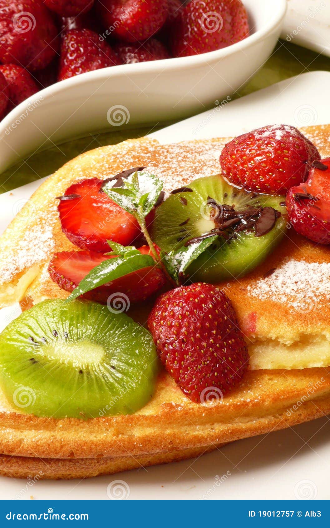 Pancakes with fruit stock image. Image of food, closeup - 19012757