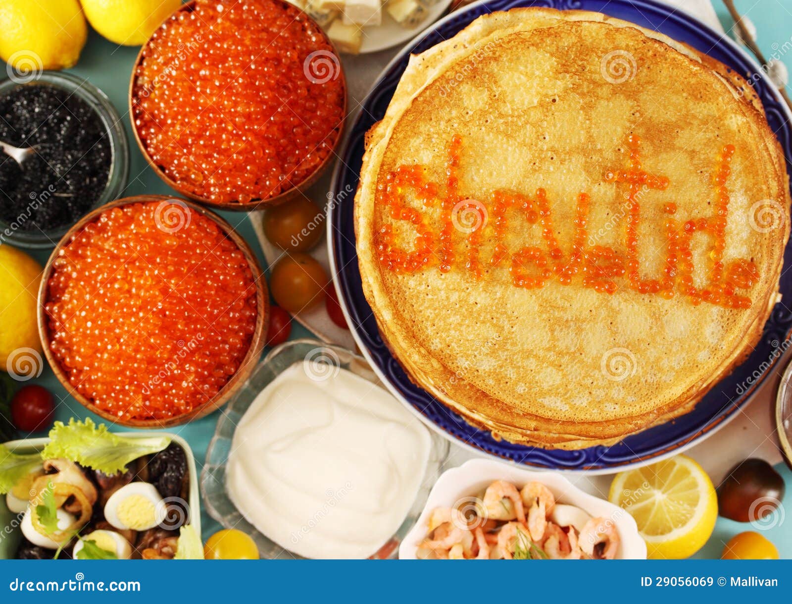 Pancakes with garnish stock image. Image of carnival - 29056069