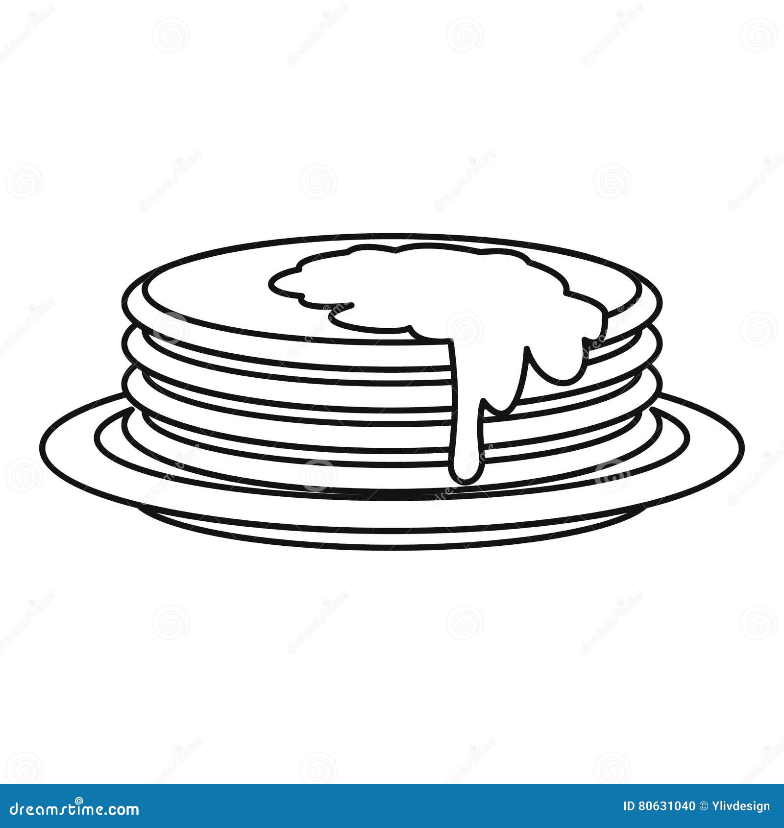 Pancakes Icon, Outline Style Stock Vector - Illustration of breakfast ...