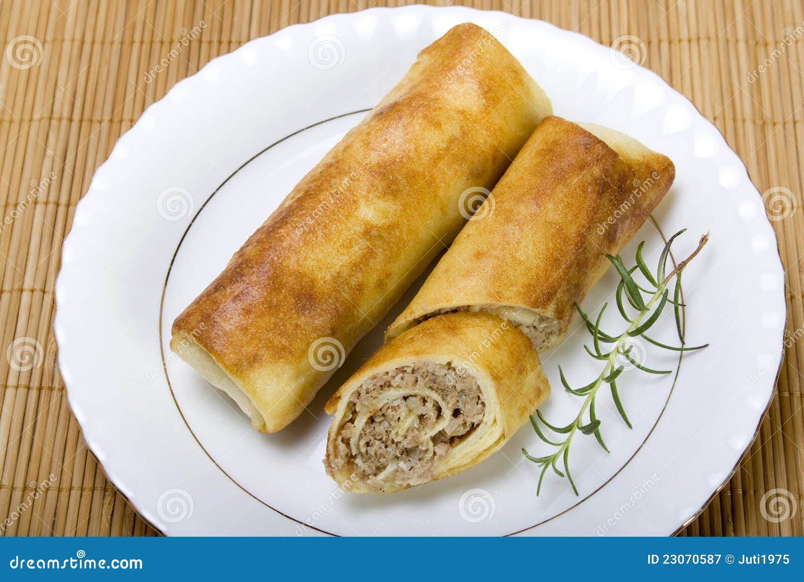 Pancakes with meat stock image. Image of gourmet, polish - 23070587