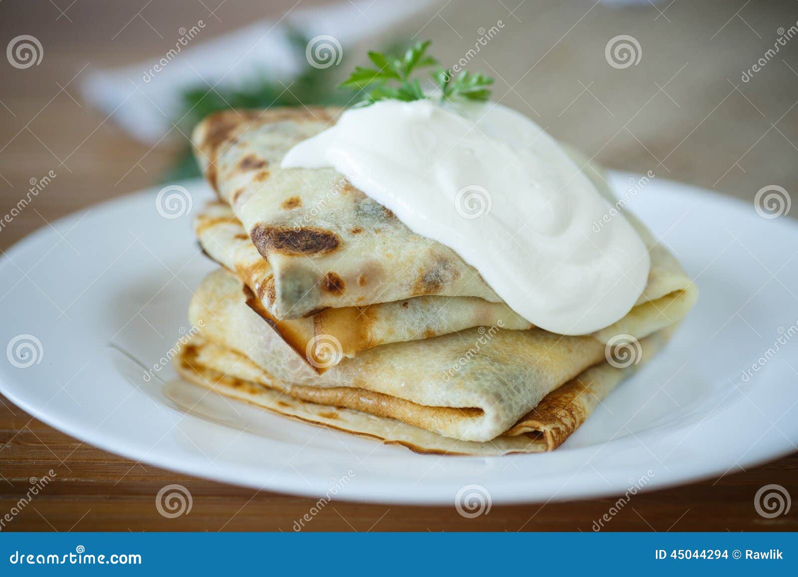 Pancakes with meat stock photo. Image of mince, minced - 45044294