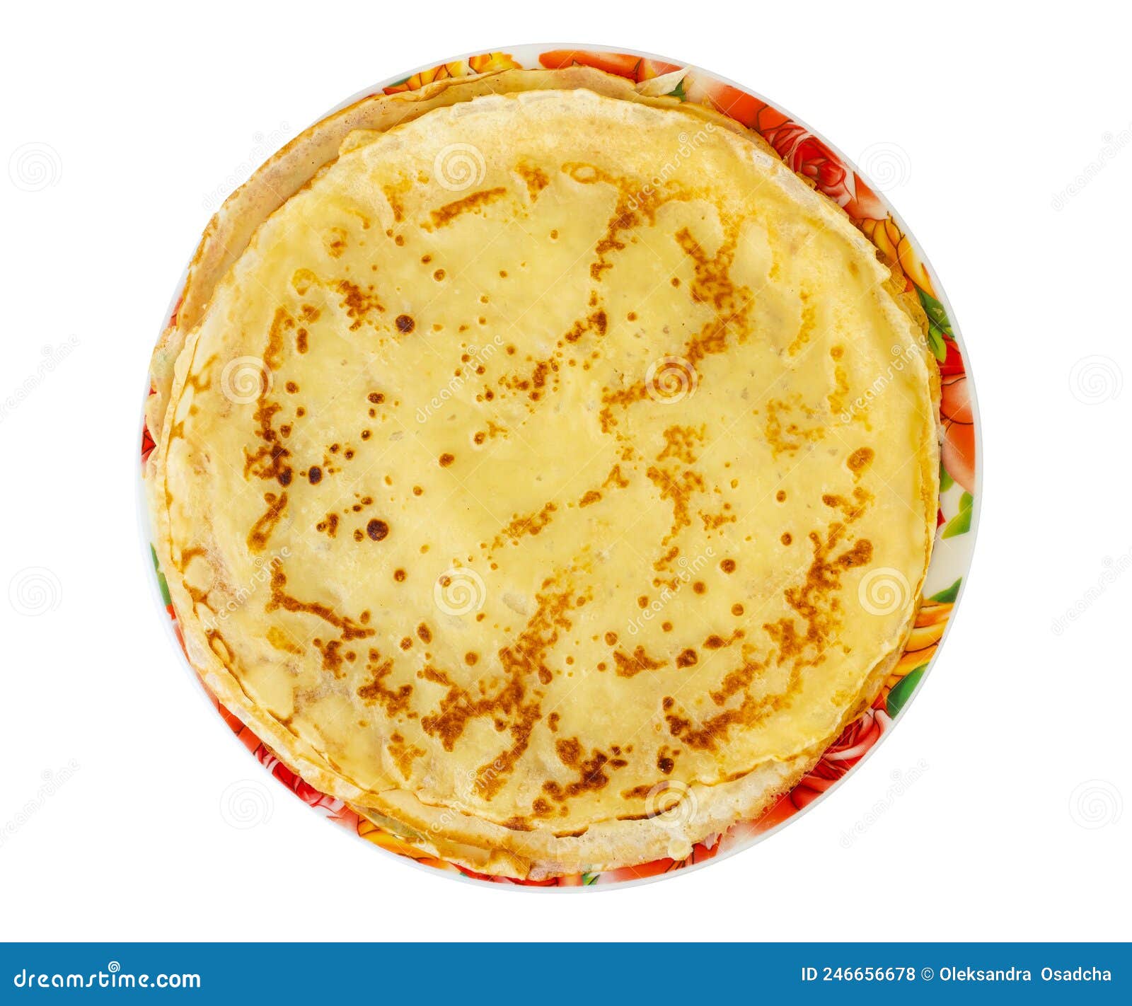 Pancakes on a Plate. View from Above. Isolate on a White Background ...