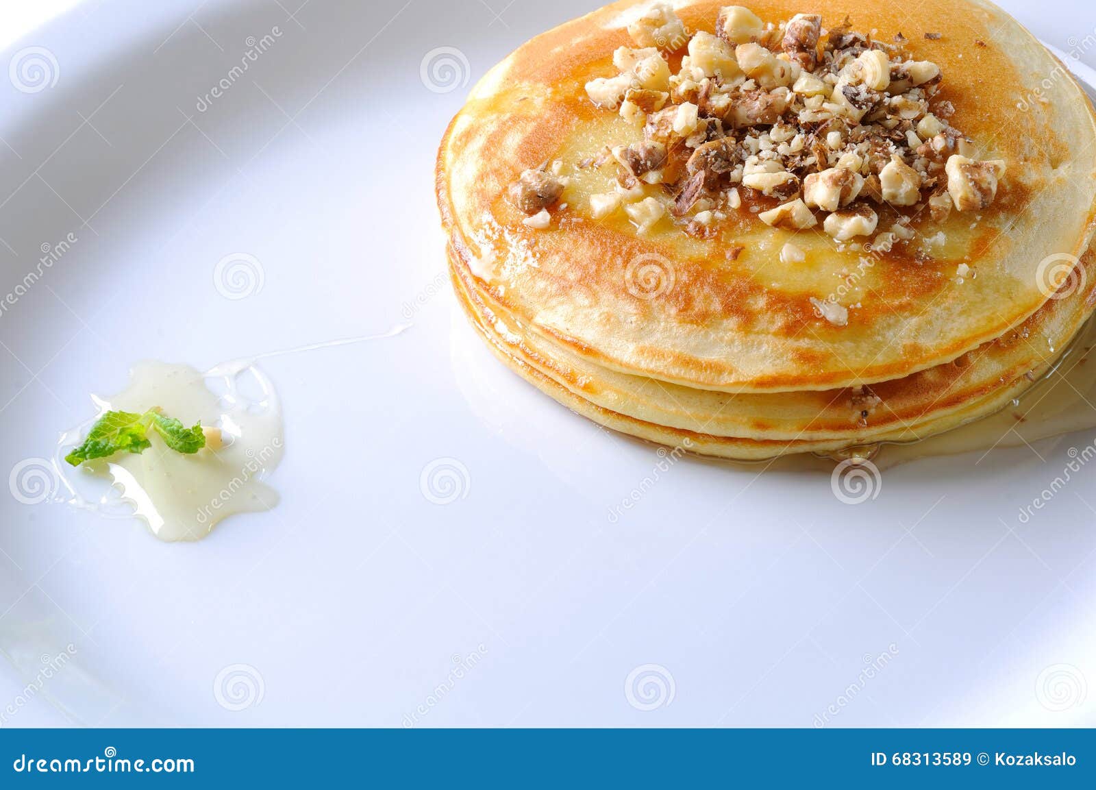 Pancakes on plate stock image. Image of sugar, berries - 68313589