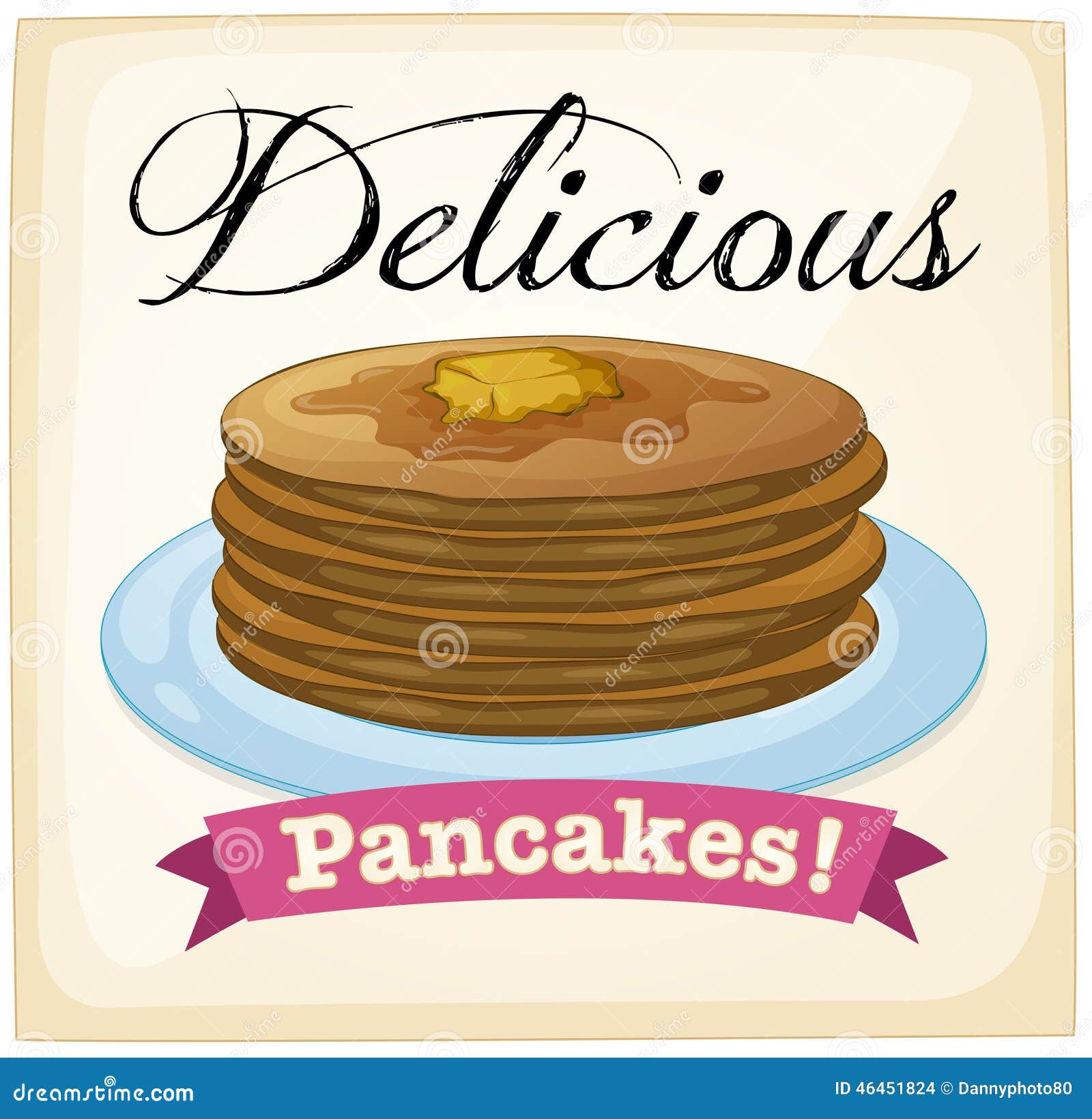 Pancakes poster stock illustration. Illustration of notice - 46451824