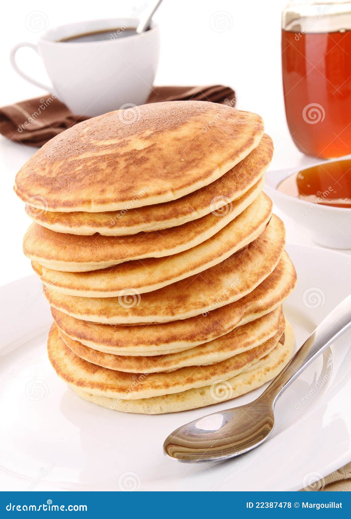 Pancakes stack stock photo. Image of dessert, cooked - 22387478