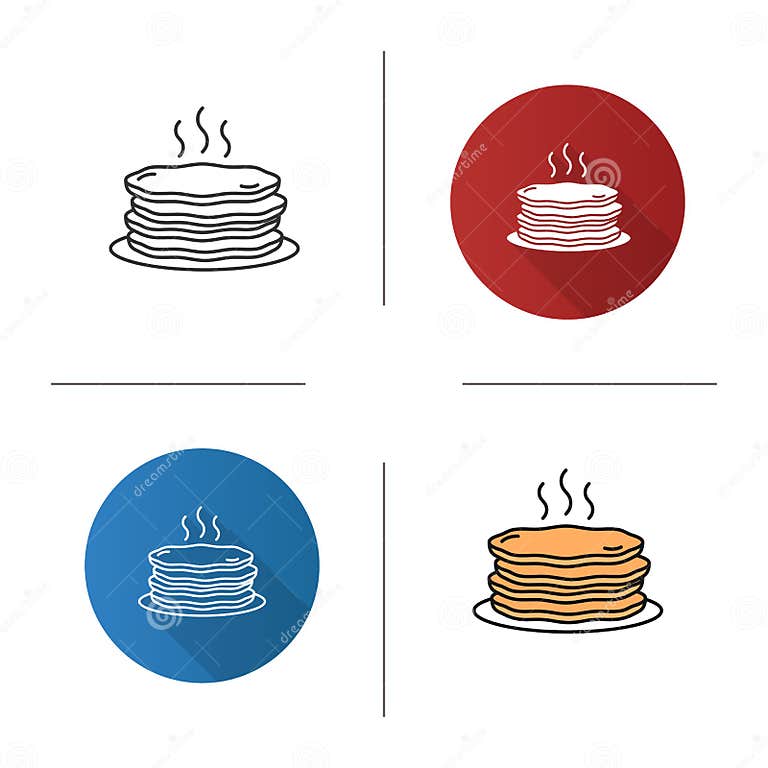 Pancakes stack icon stock vector. Illustration of drawing - 197449345