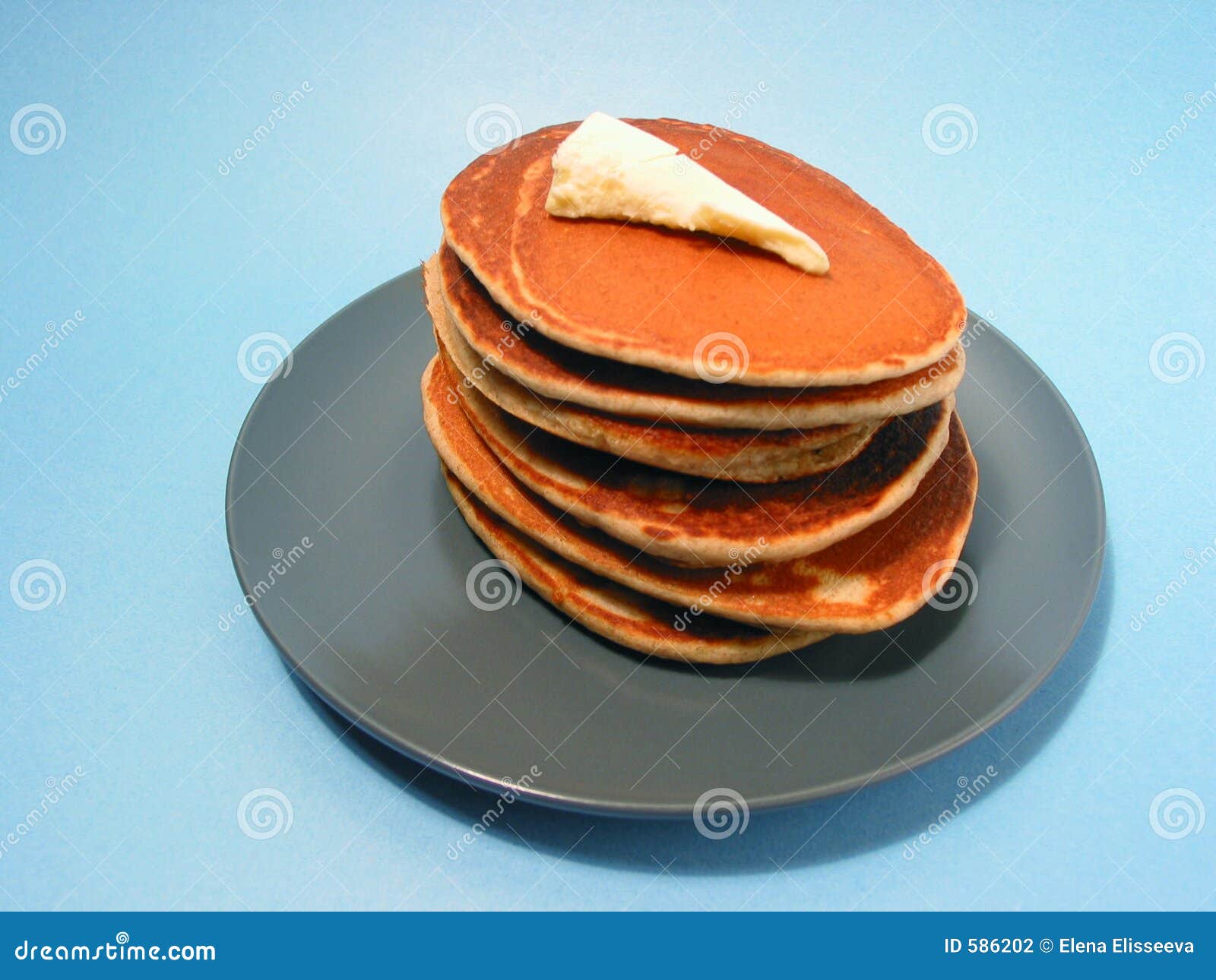 Pancakes stack on a plate stock photo. Image of blue, cook - 586202