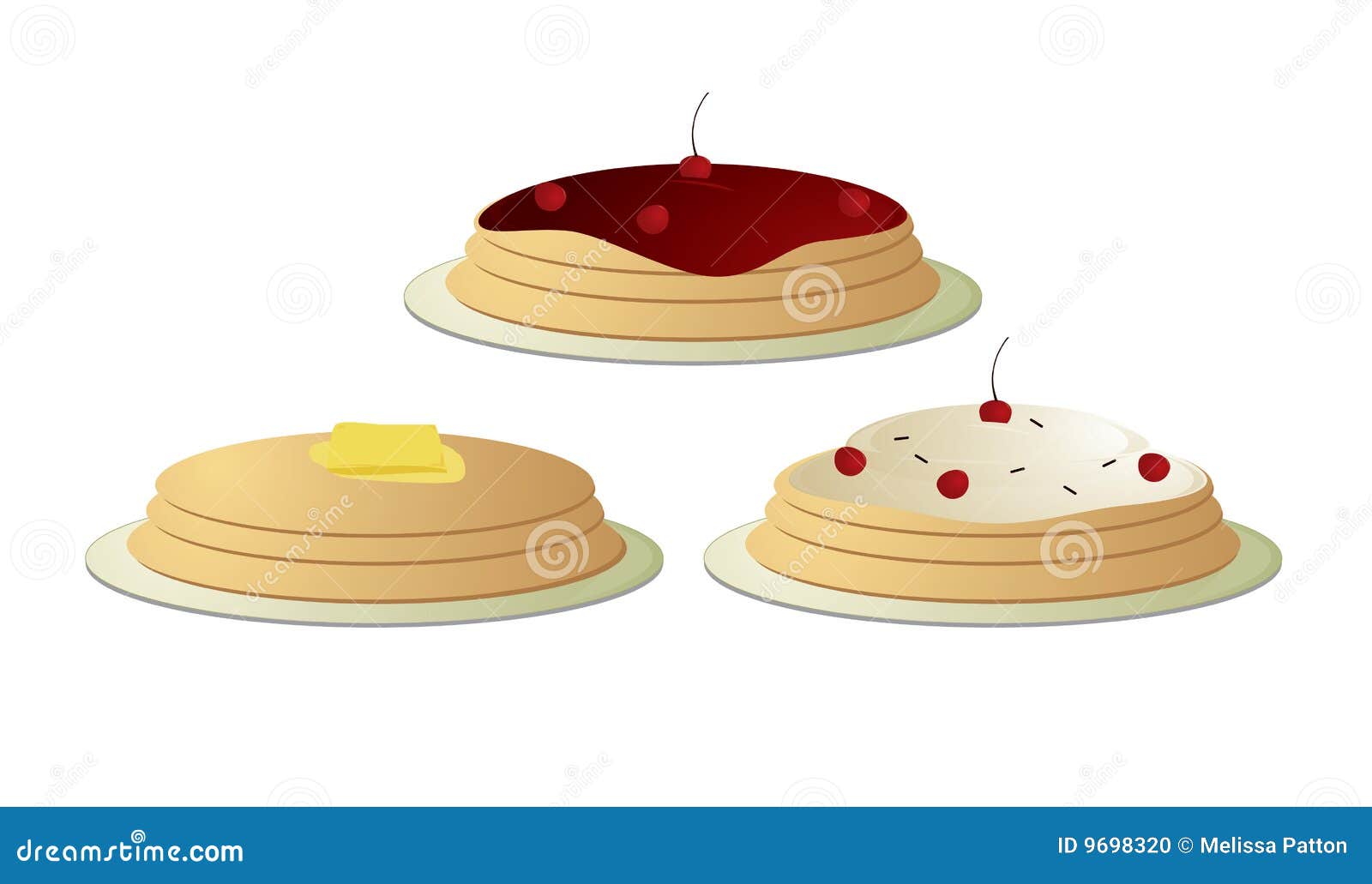 Pancakes stacked stock vector. Illustration of hotcake - 9698320
