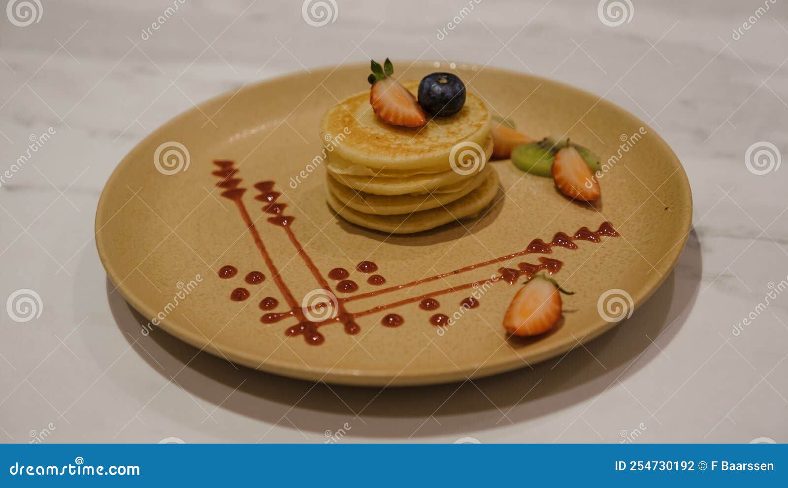 Pancakes with Strawberry and Chocolate at a Breakfast Buffet in a ...
