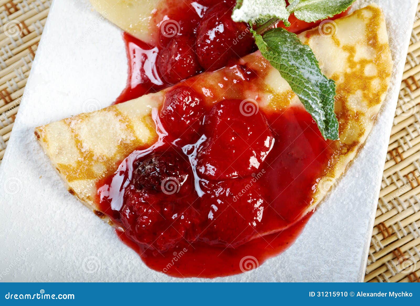 Pancakes with Strawberry Jam Stock Photo - Image of sweet, dining: 31215910