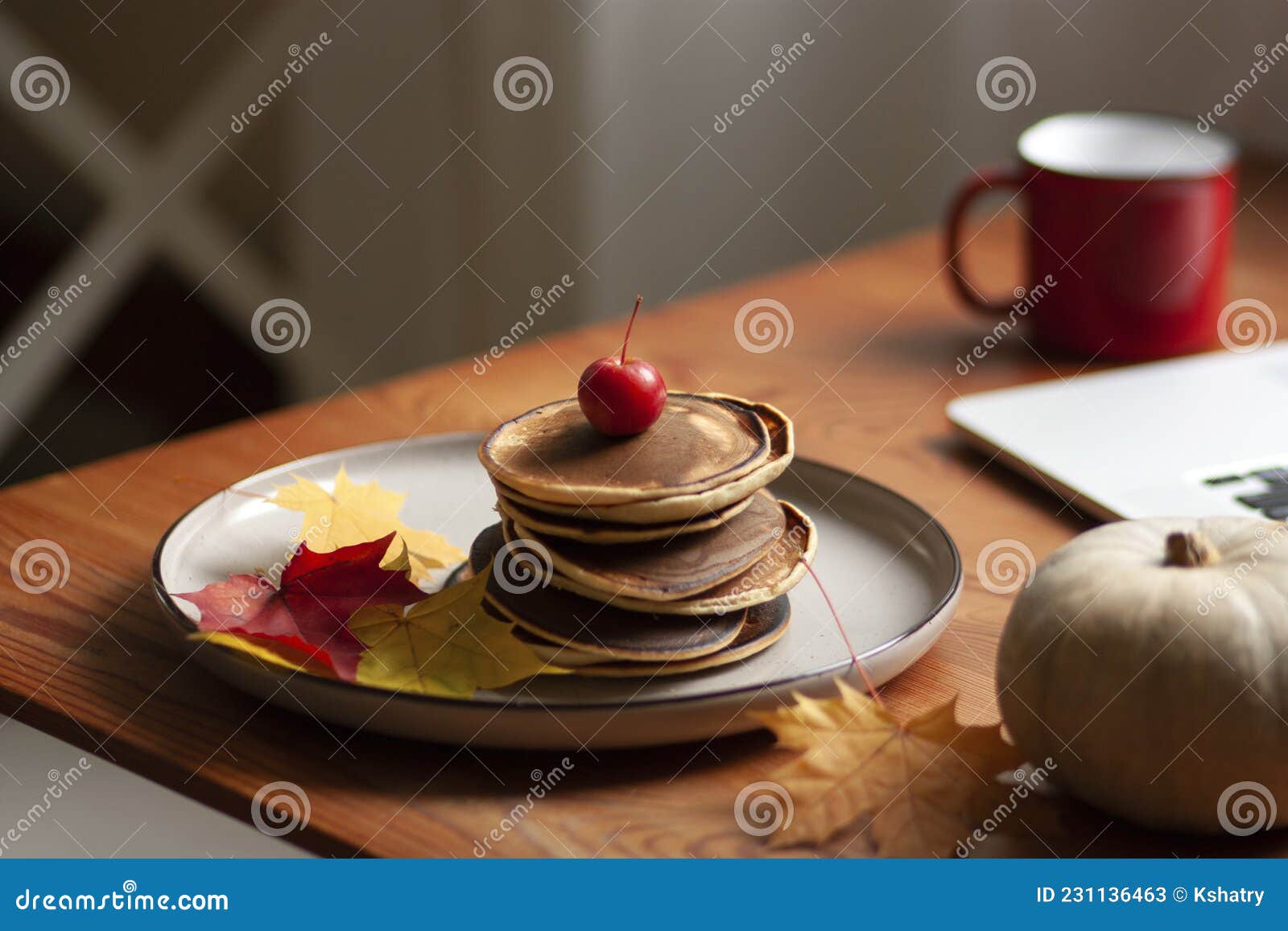 Pancakes on the table stock image. Image of tasty, sweet - 231136463